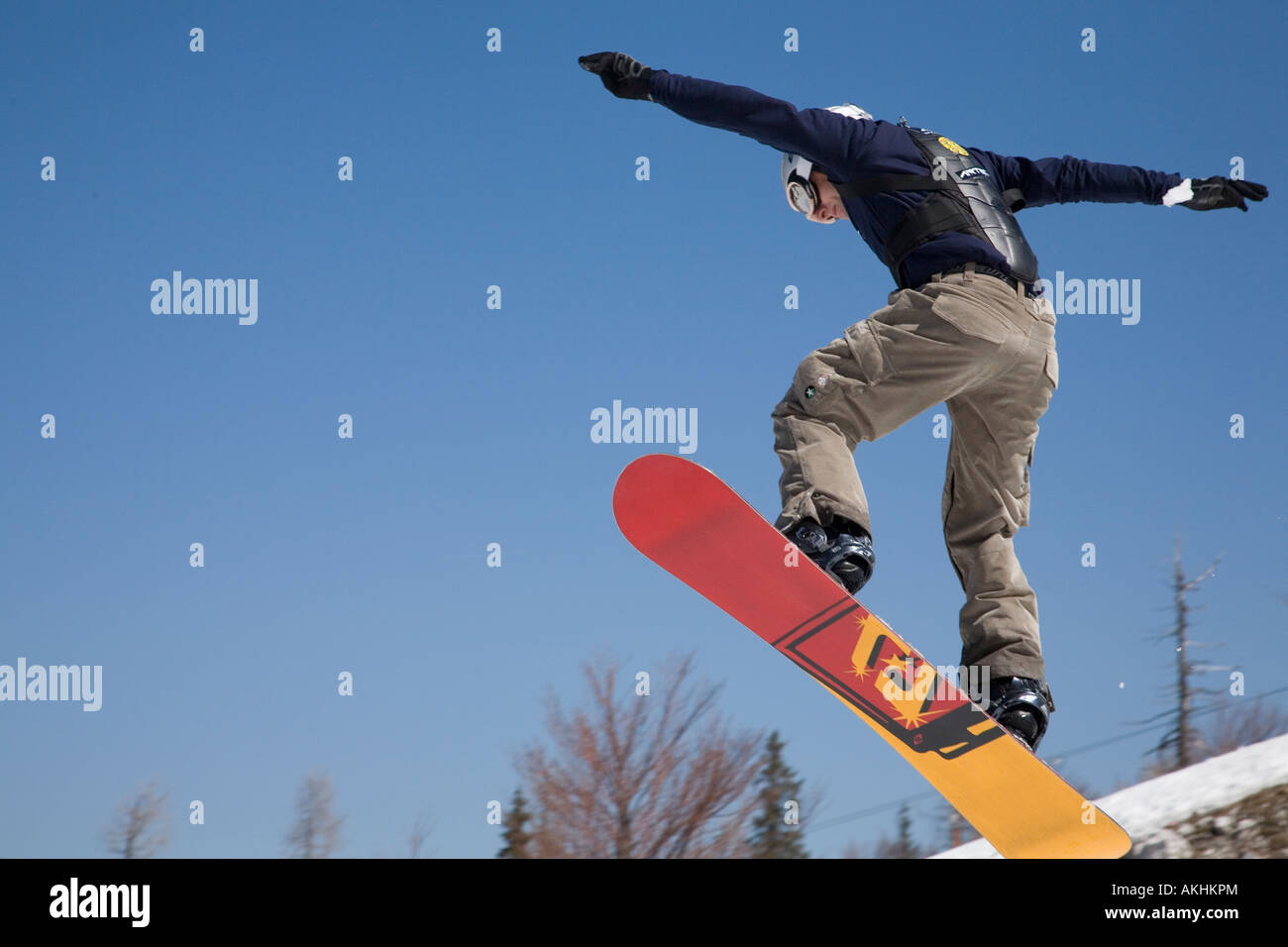 Snowboard jumping on Vogel mountain Bohinj Triglav National Park ...