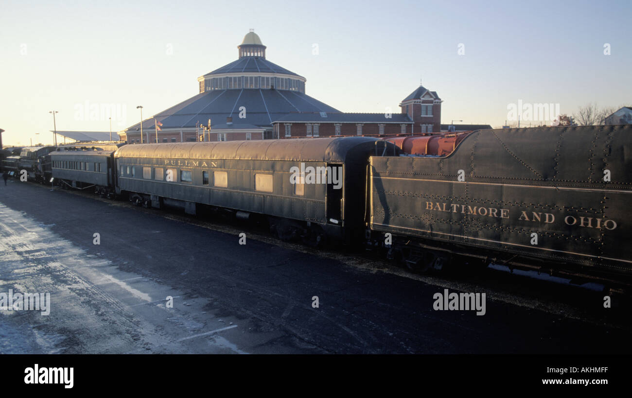 Antique train cars at the Baltimore and Ohio Railroad Museum Baltimore ...