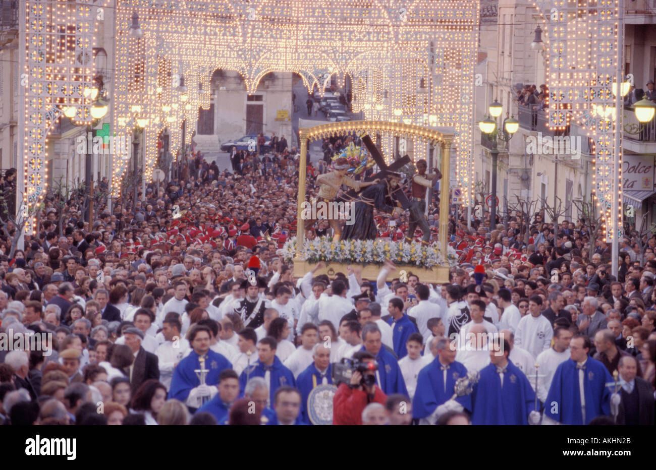 Traditional Easter Pasqua procession in Ispica Sicily Italy Stock Photo ...