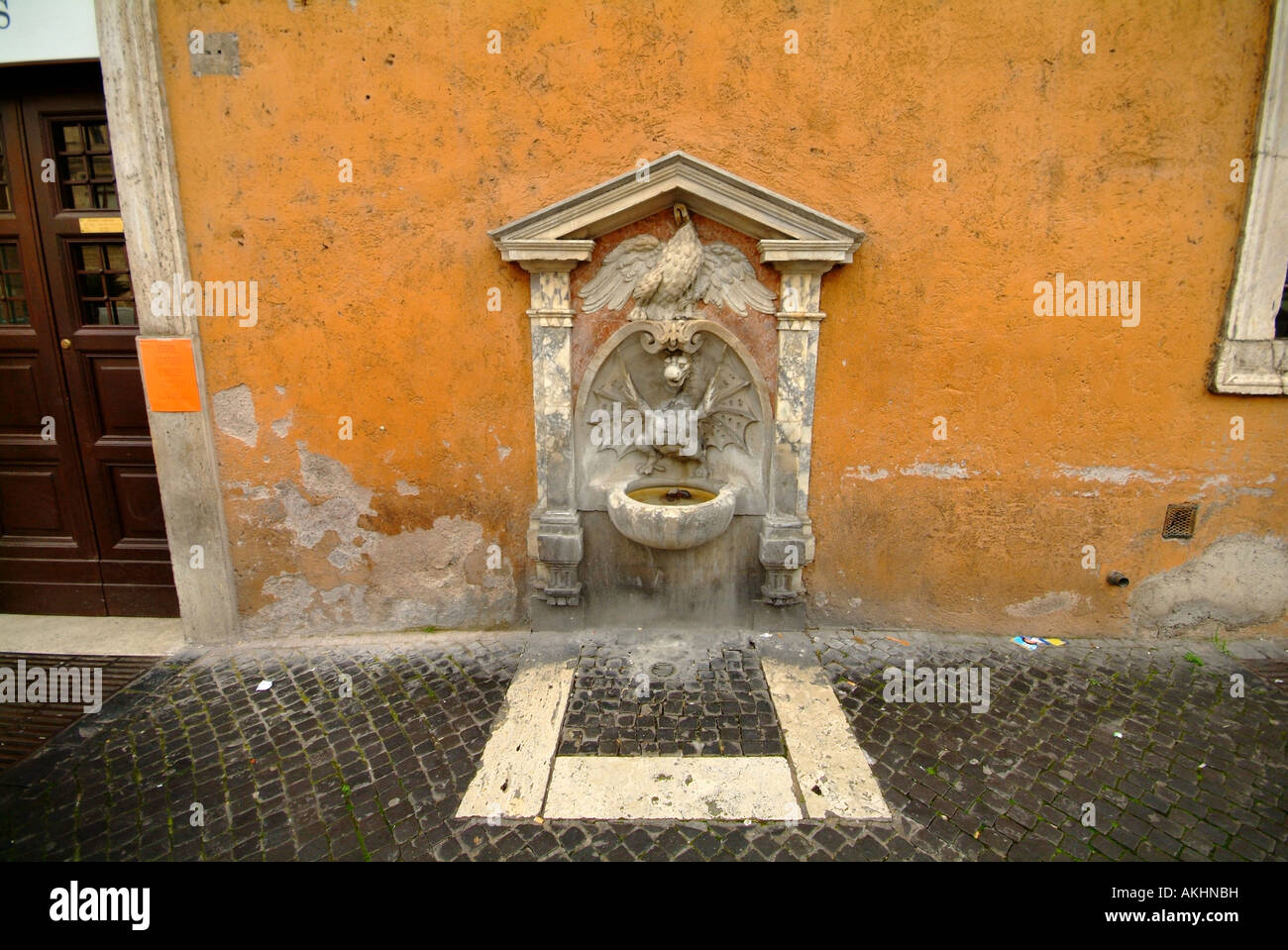 Aedicula with bird and dragoon, The second local fountain along Via ...