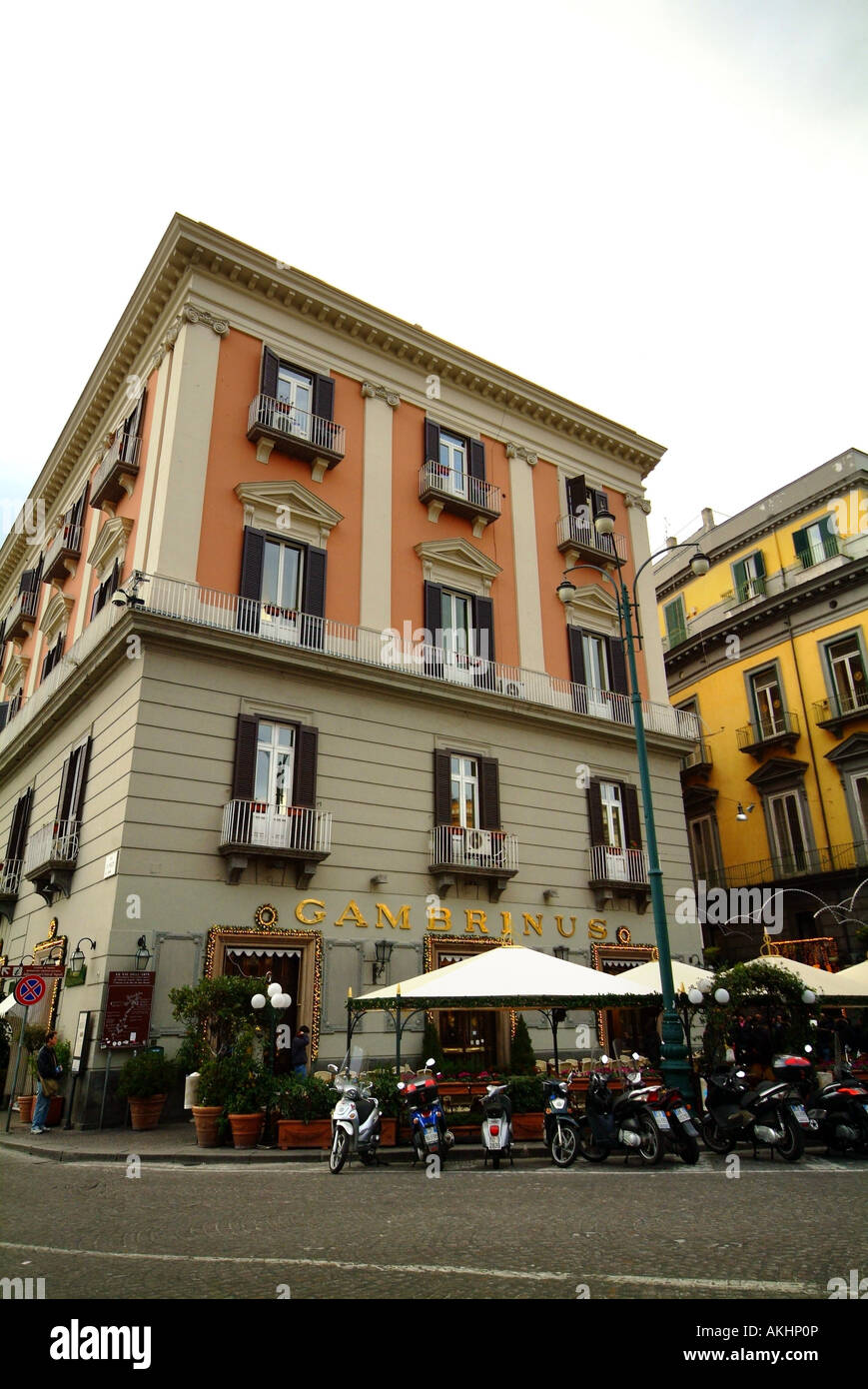 Bar Gambrinus, Plebiscito square, Naples, Campania, Italy Stock Photo ...