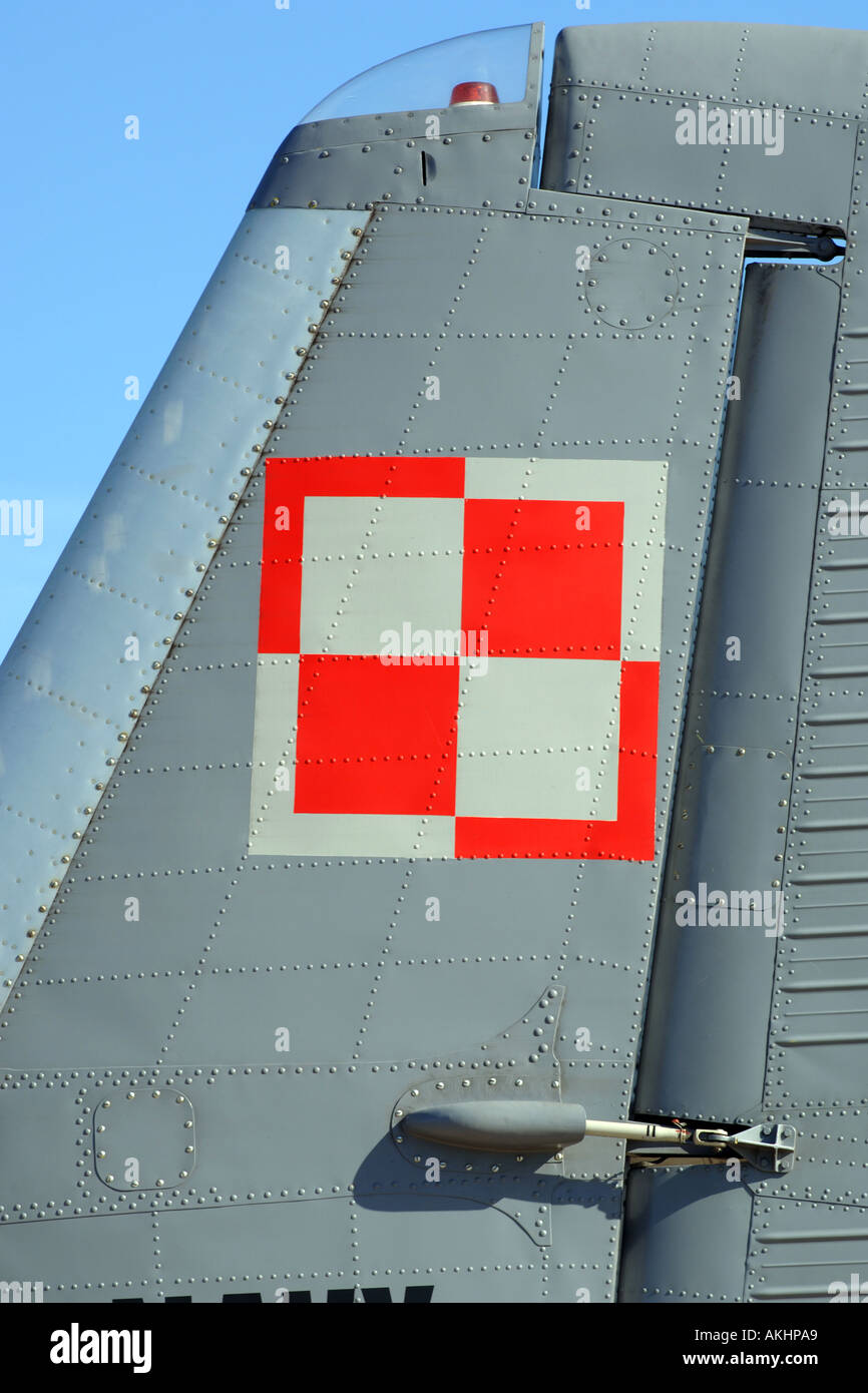 Polish Airforce Insignia on the tail of one of their aircraft Stock ...