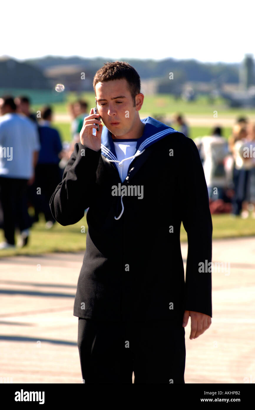A British Royal Navy Sailor talking on his mobile phone Stock Photo - Alamy