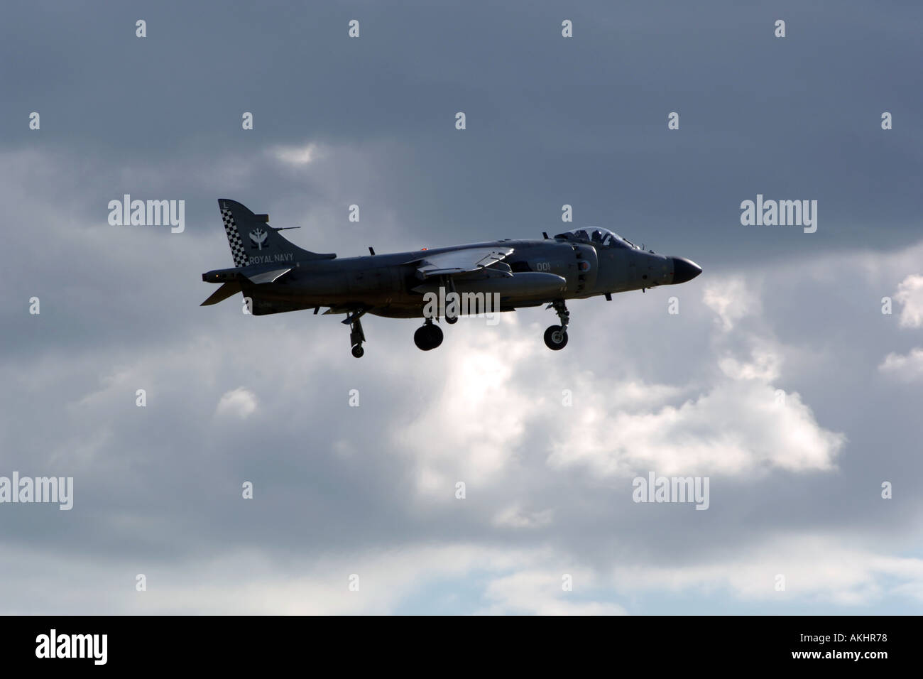 Royal Navy SeaHarrier at a complete standstill hovering Stock Photo - Alamy