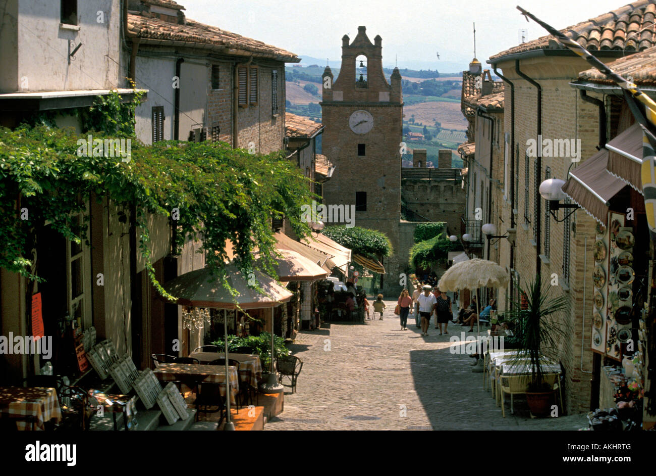 Medieval suburb, Gradara, Marche, Italy Stock Photo - Alamy