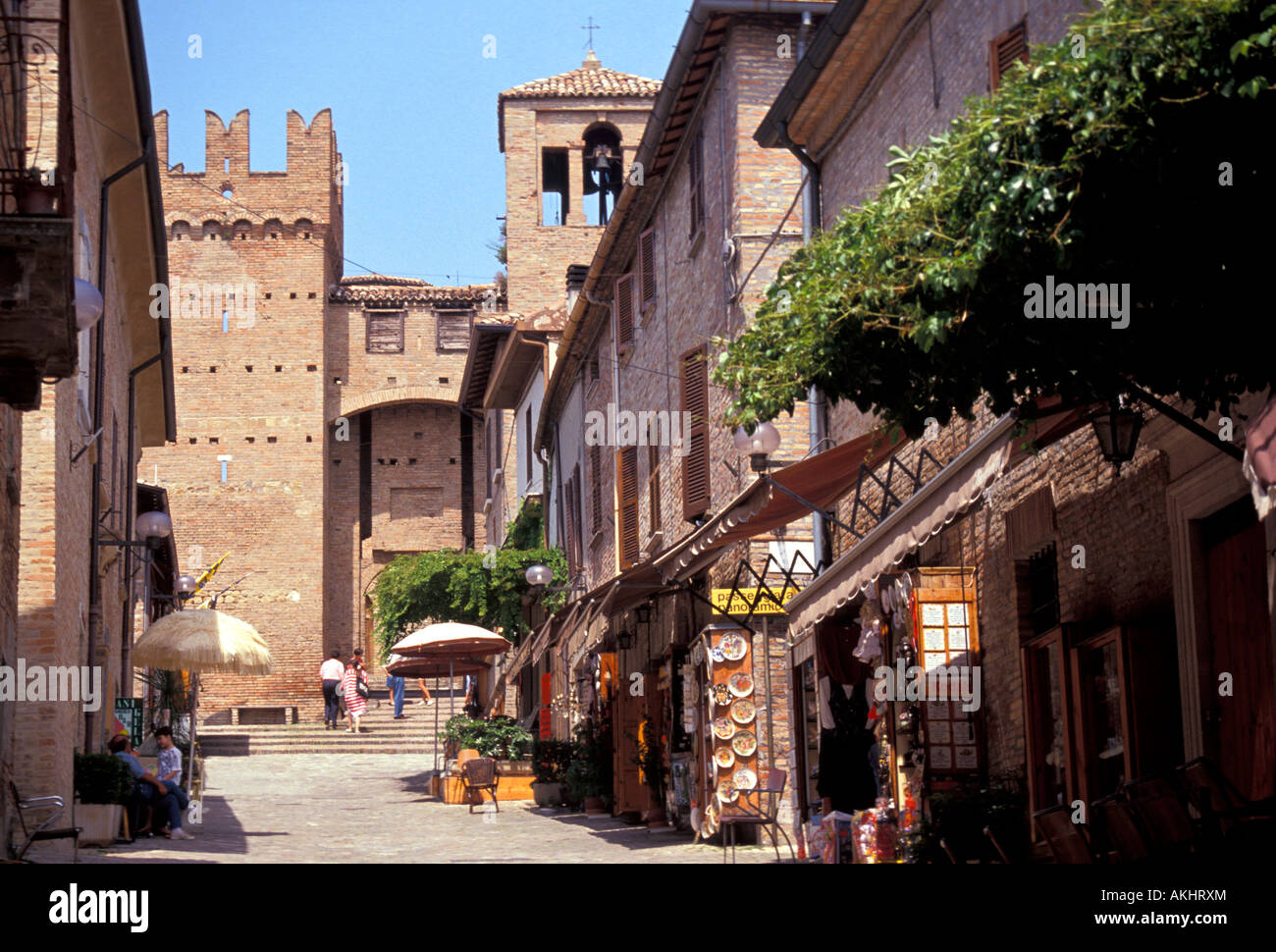 Medieval suburb, Gradara, Marche, Italy Stock Photo - Alamy