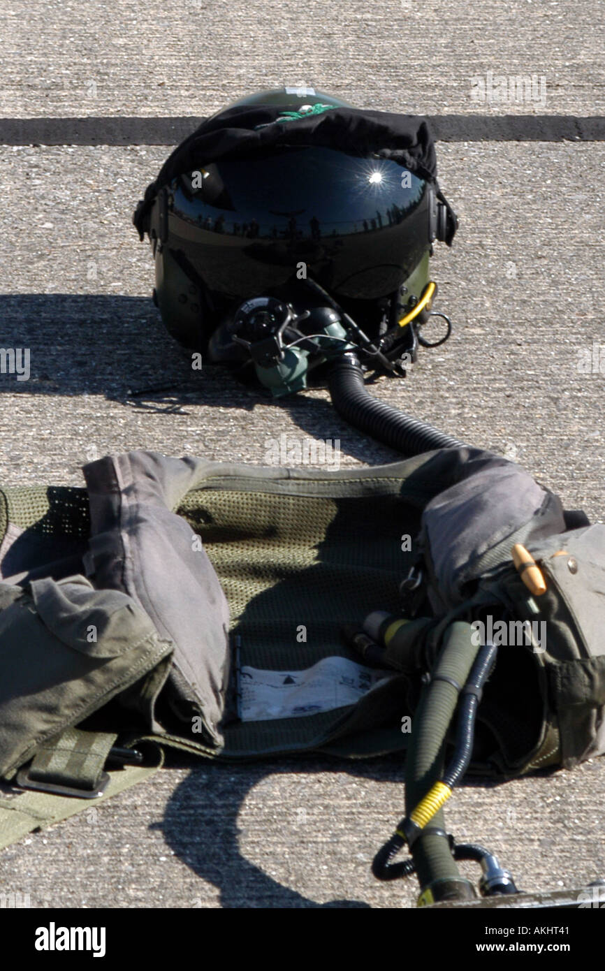 A modren day fighter pilots helmet, visor and oxygen mask Stock Photo ...