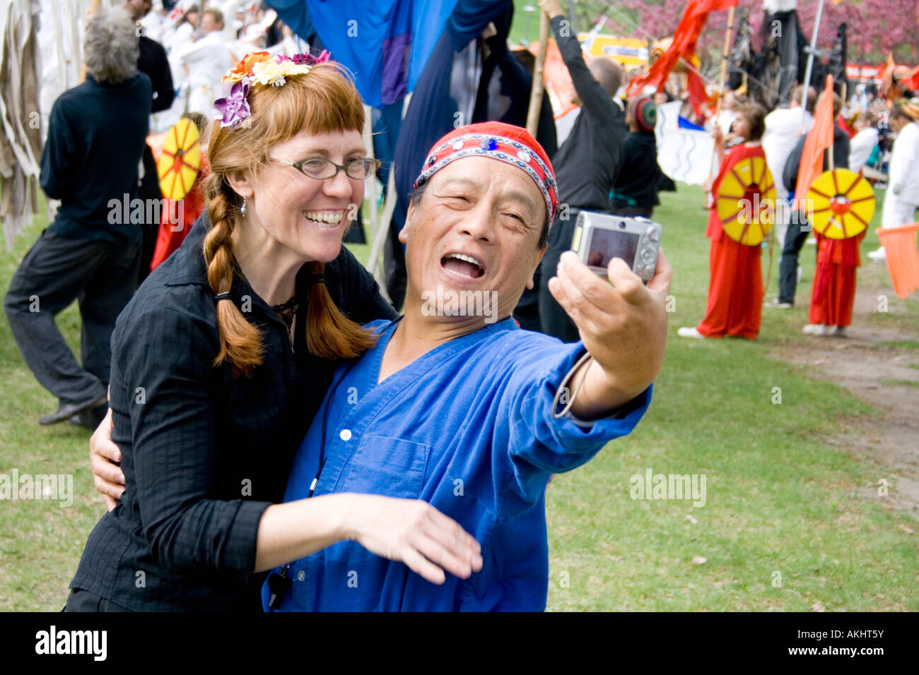 Self-portrait of [Asian American] and white woman age 50. MayDay Parade ...