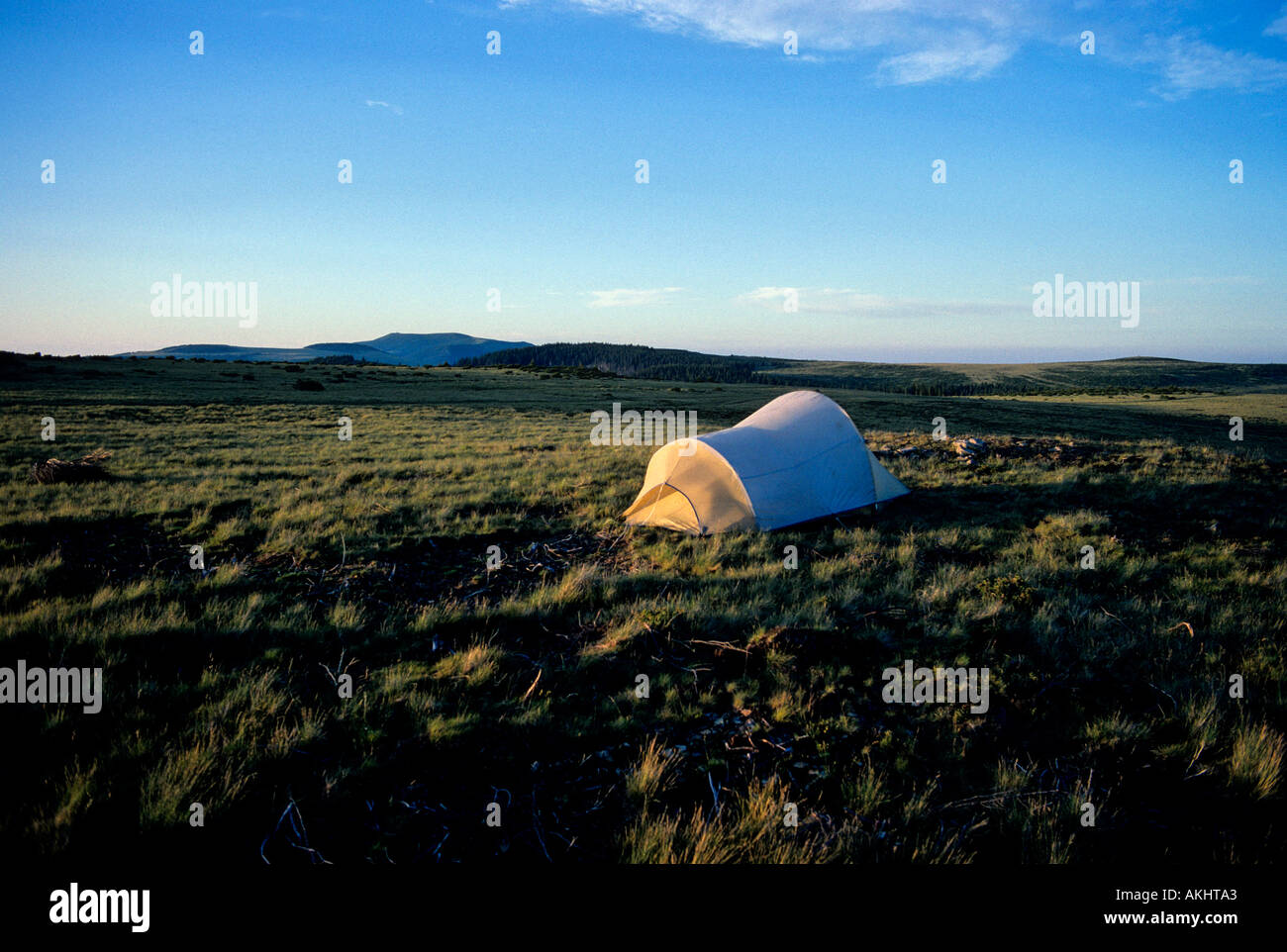campsite at evening region of transylvania romania Stock Photo - Alamy