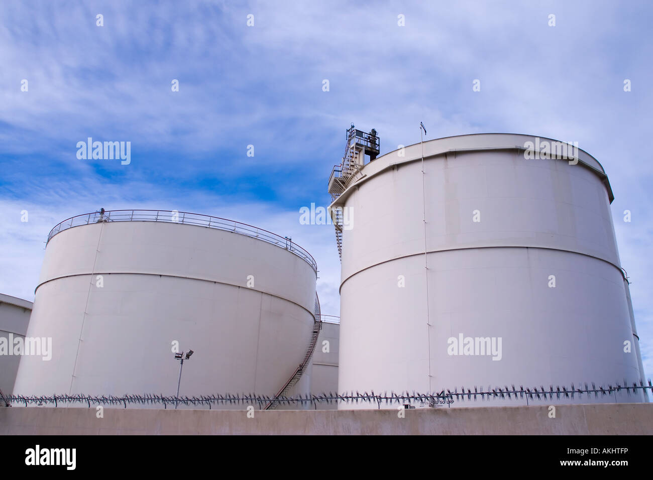 Fuel storage towers Stock Photo - Alamy