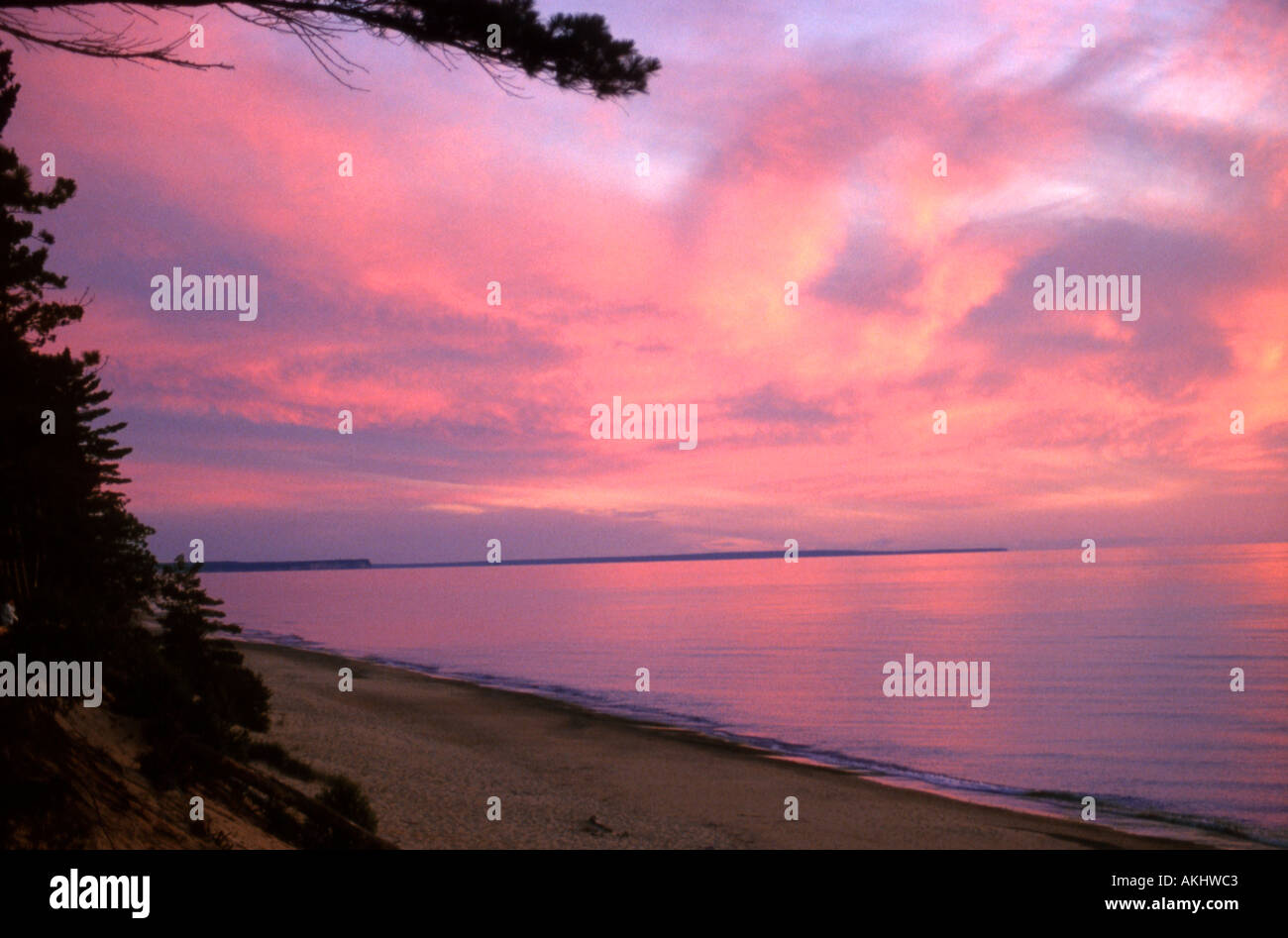 Lake Superior Beach Sunset Stock Photo - Alamy