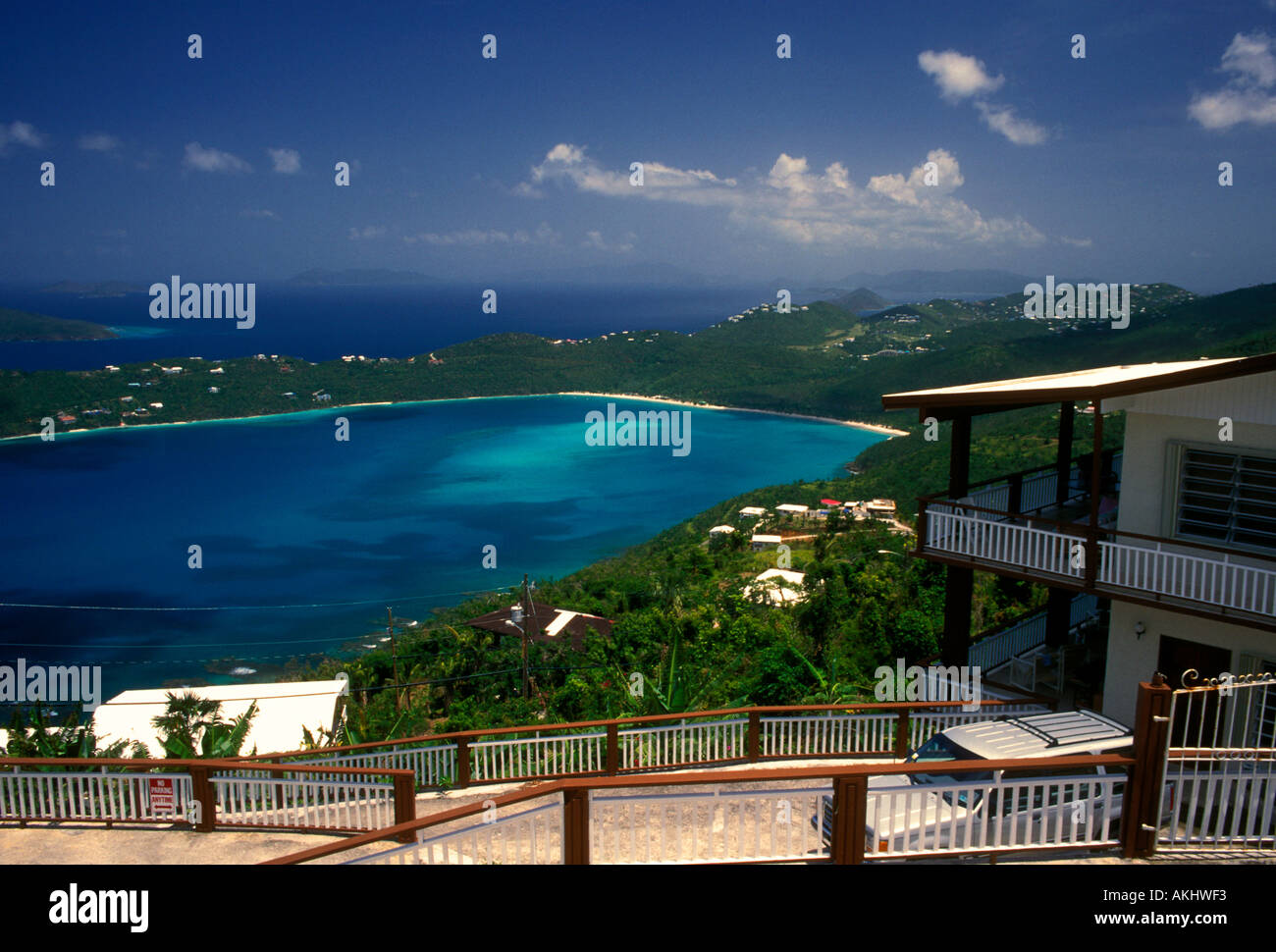 Magens Bay, Magens Beach, view from, Drakes Seat, Saint Thomas, St ...