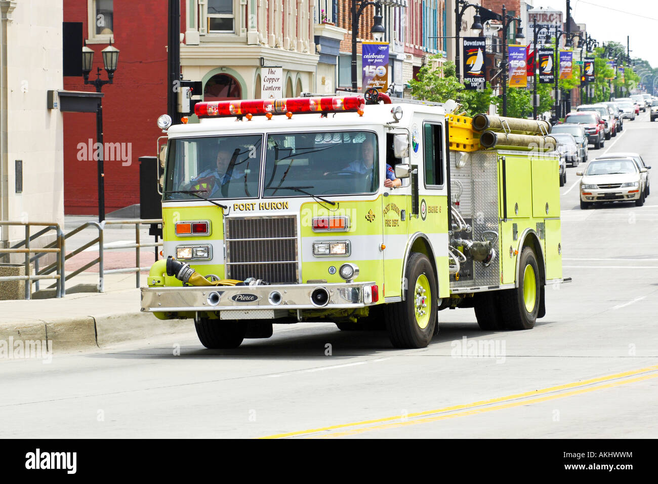 Fire truck of the Port Huron Fire Dept Michigan MI Stock Photo - Alamy