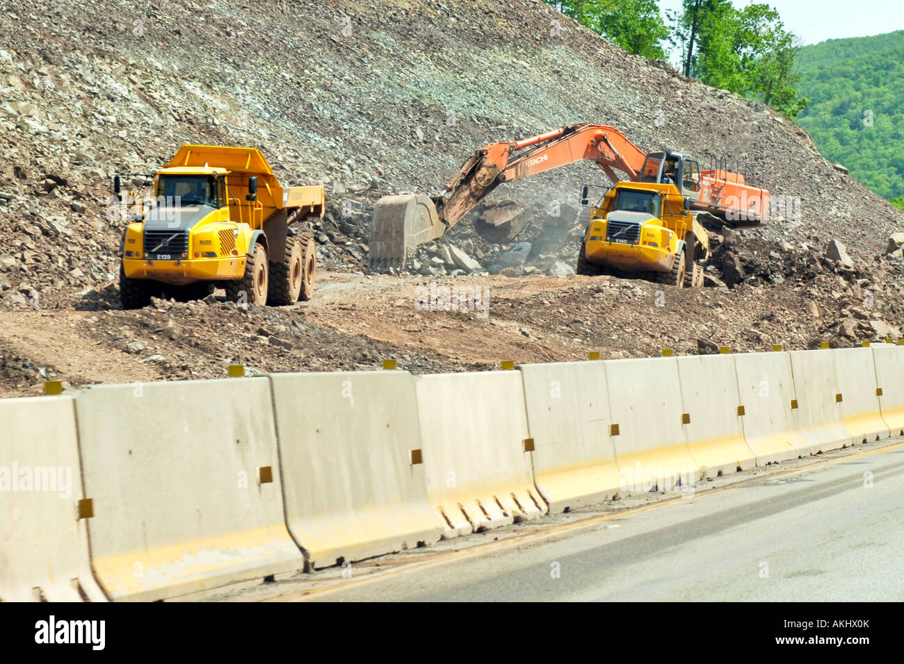 Road construction in Pennsylvania PA Stock Photo - Alamy