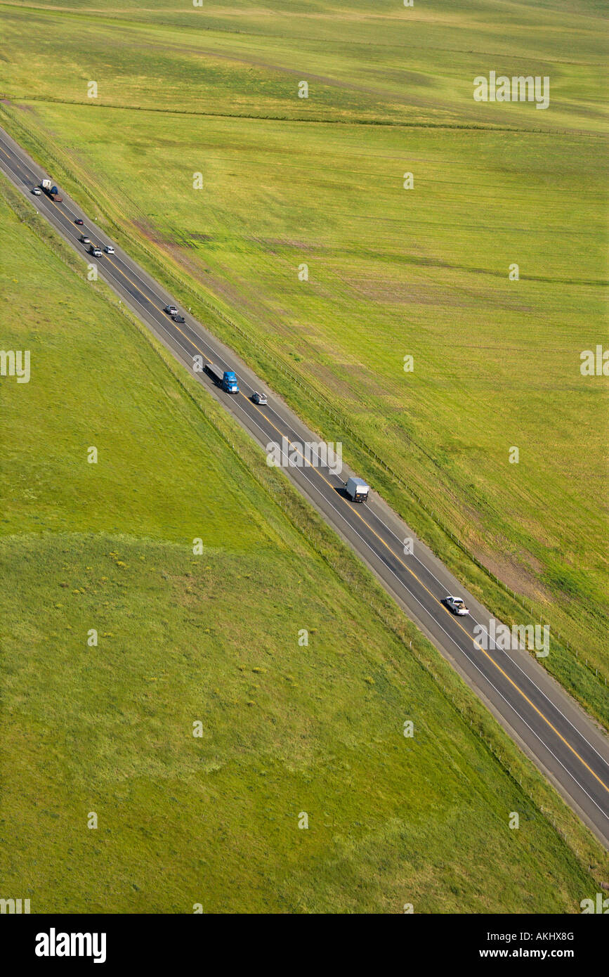Aerial of rural highway USA Stock Photo - Alamy