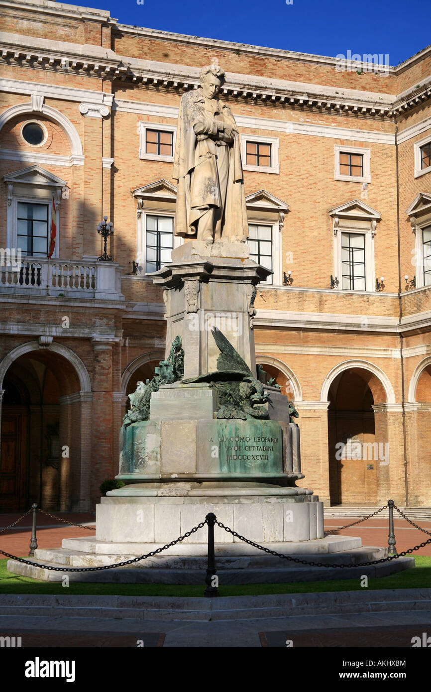Town hall, Leopardi square, Recanati, Marche, Italy Stock Photo - Alamy