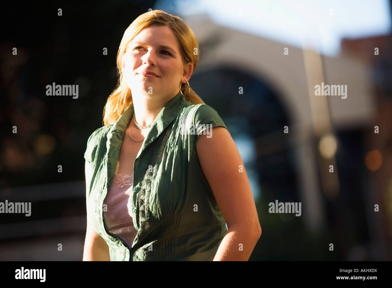 Front view of a woman Stock Photo - Alamy