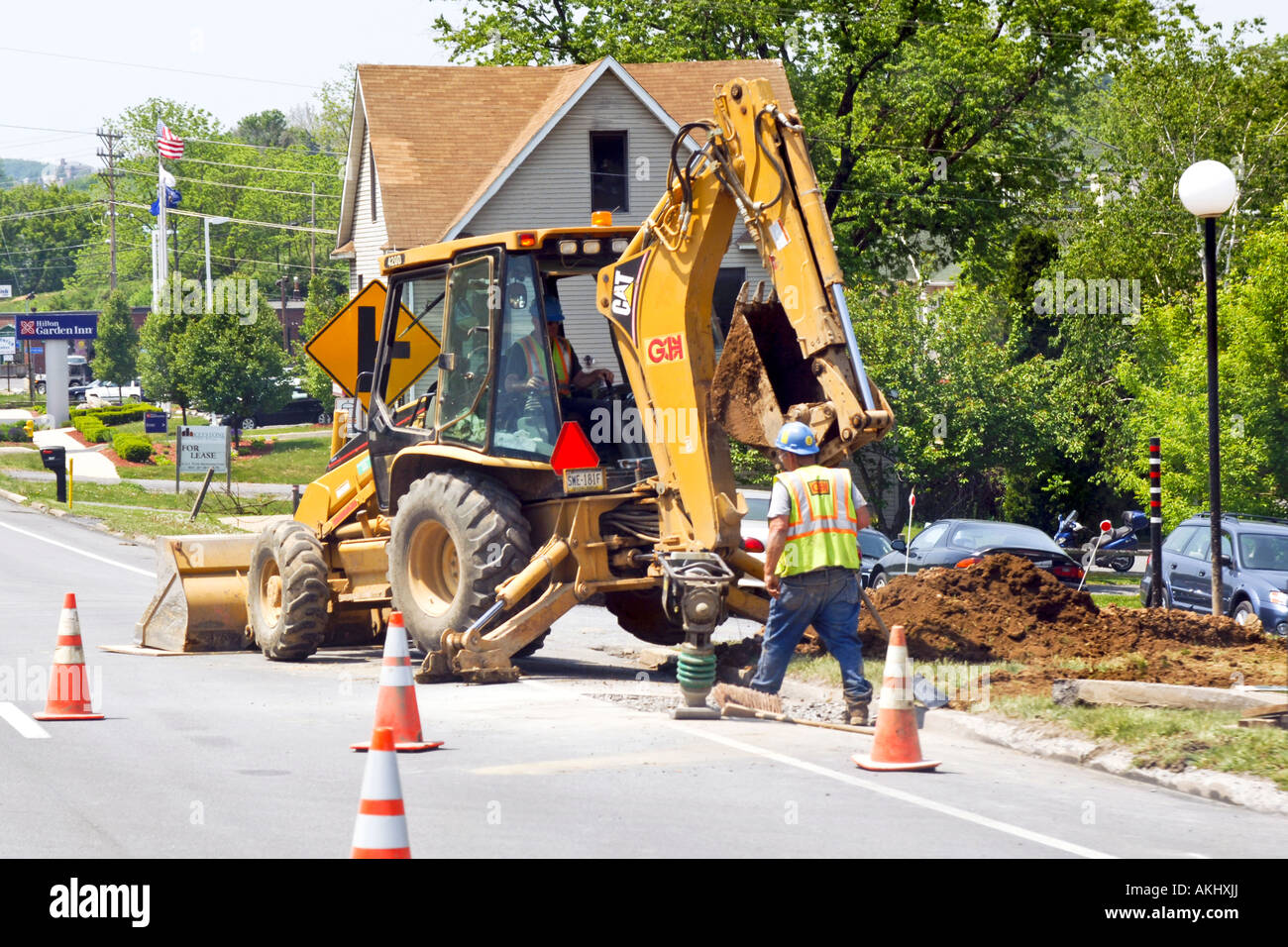 Drainage maintenance using a mechanical digger Stock Photo - Alamy