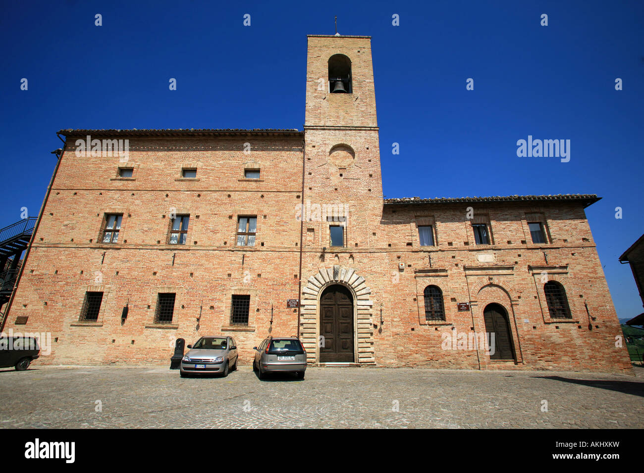 Podestï¿½ palace and Popolo palace, Sarnano, Marche, Italy Stock Photo ...