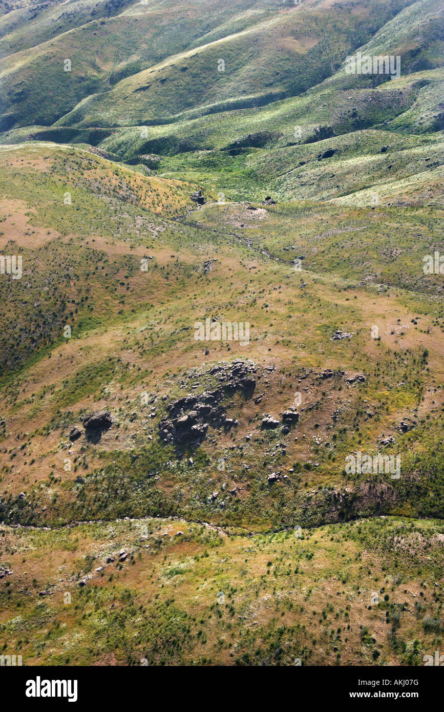 Aerial of rolling landscape in California countryside USA Stock Photo ...