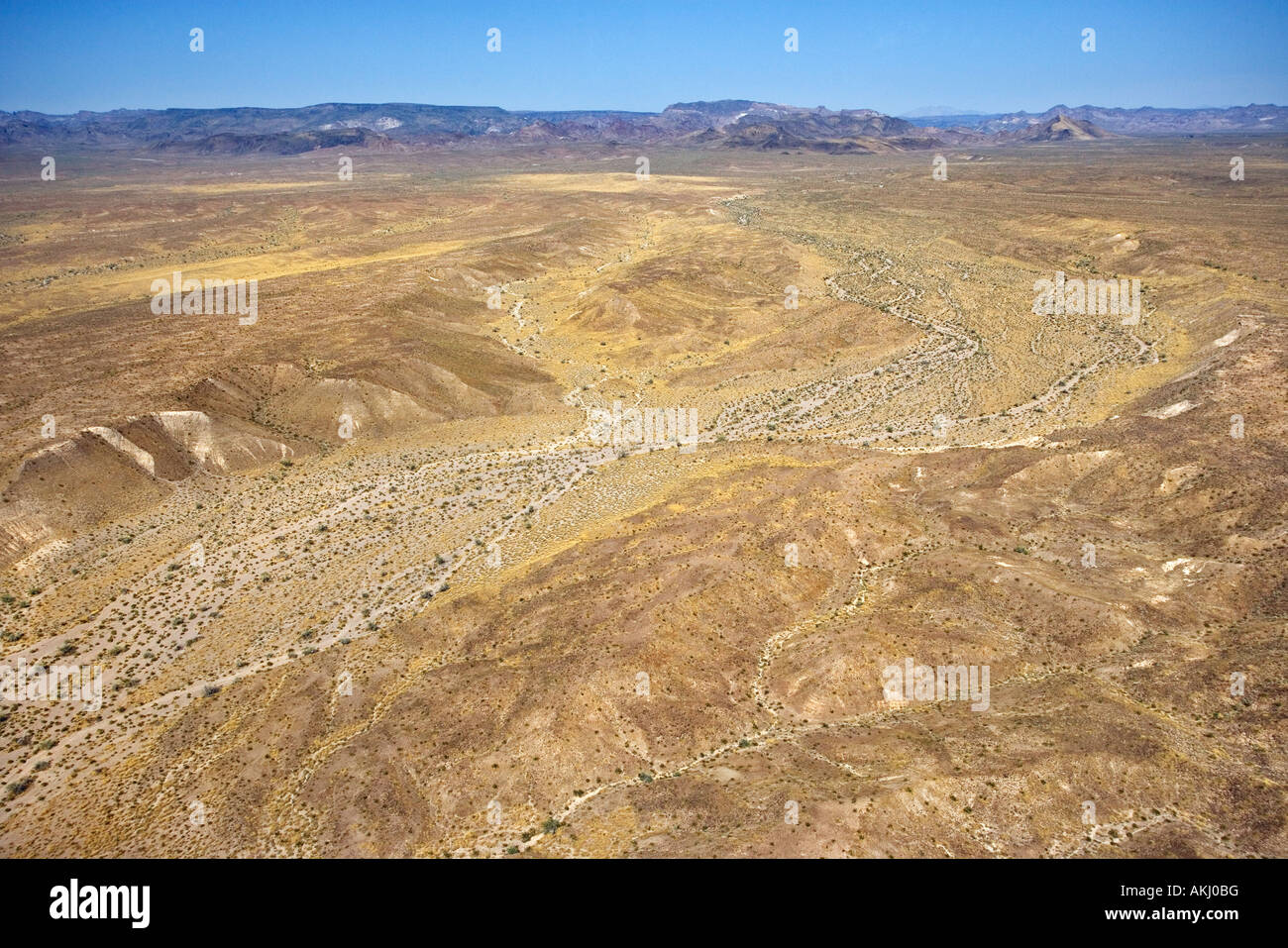 Aerial of Mojave Valley desert landscape in Arizona USA Stock Photo - Alamy