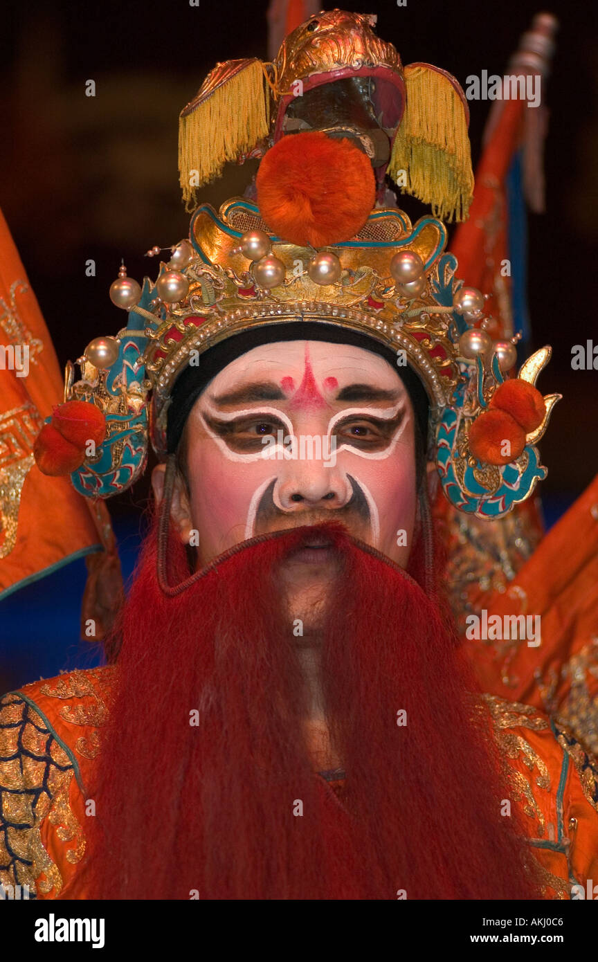 Male star in full costume at Chinese Opera Chengdu China in Sichuan ...