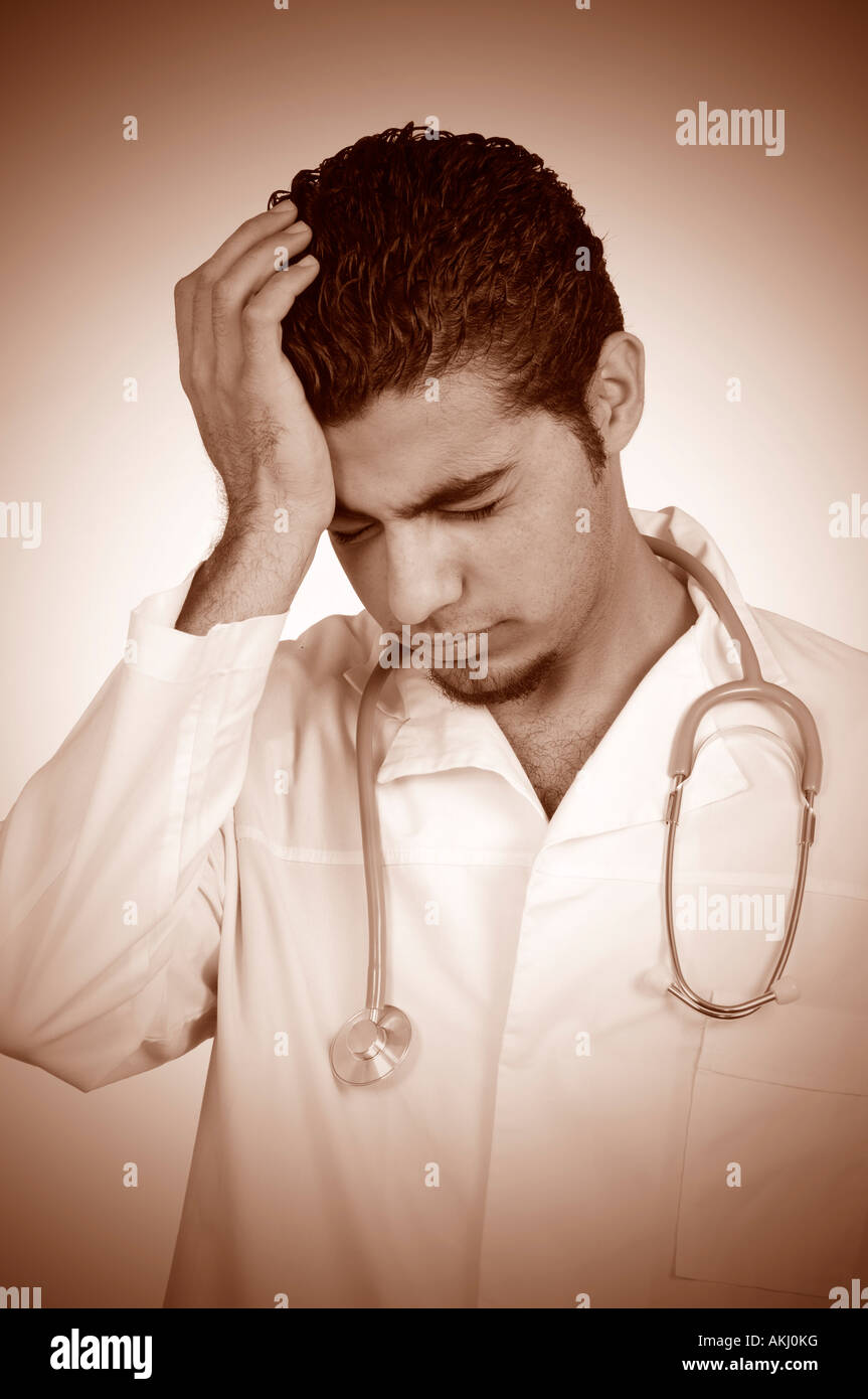 Sad male Doctor Stock Photo - Alamy