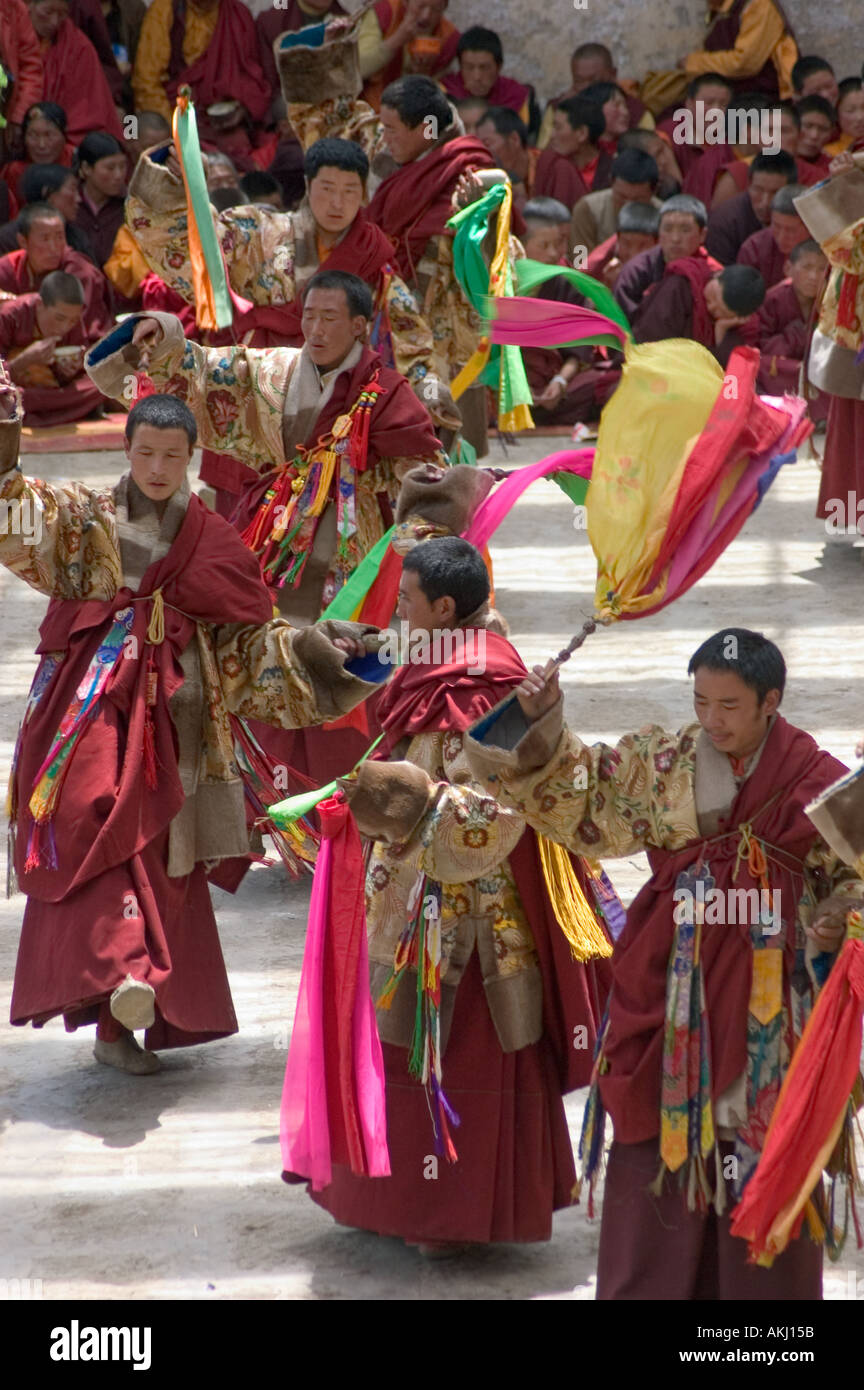 Monks dance without masks the first day of the Monlam Chenmo Katok ...
