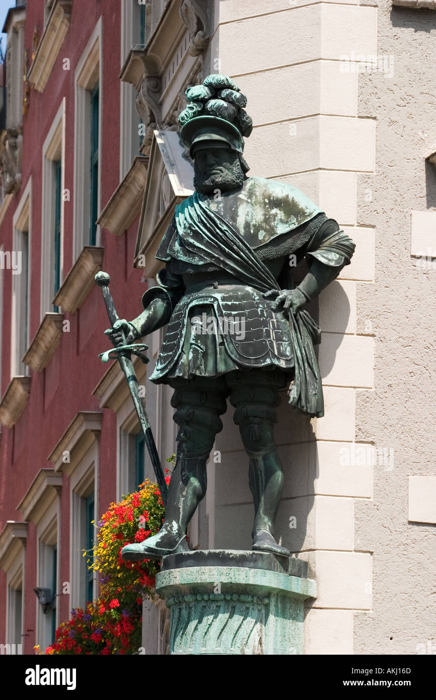 figure of Frundsberg in Mindelheim Bavaria Stock Photo - Alamy