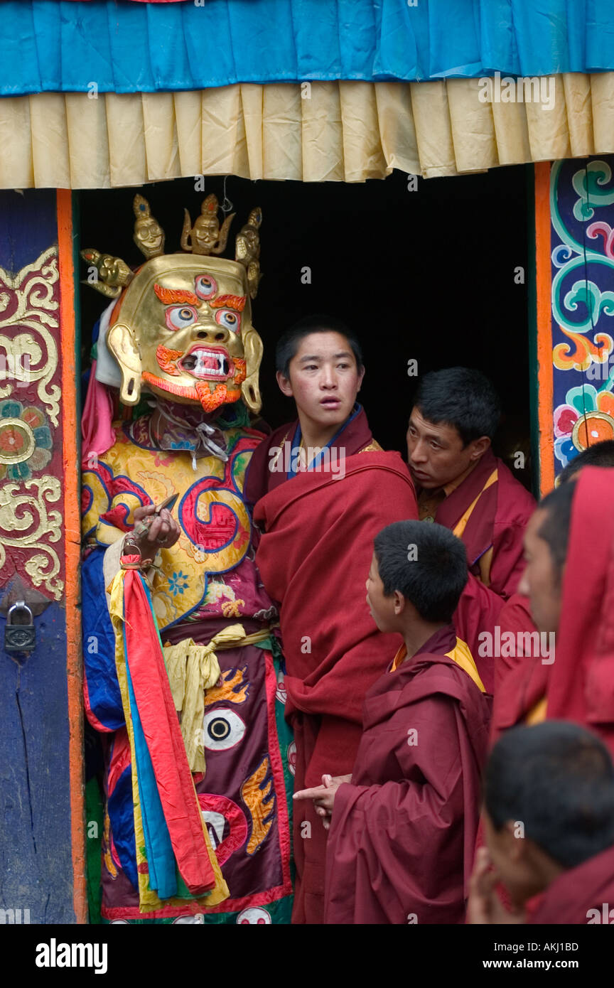 Monk dancers at the Monlam Chenpo Katok Dorjeden Monastery Kham eastern ...