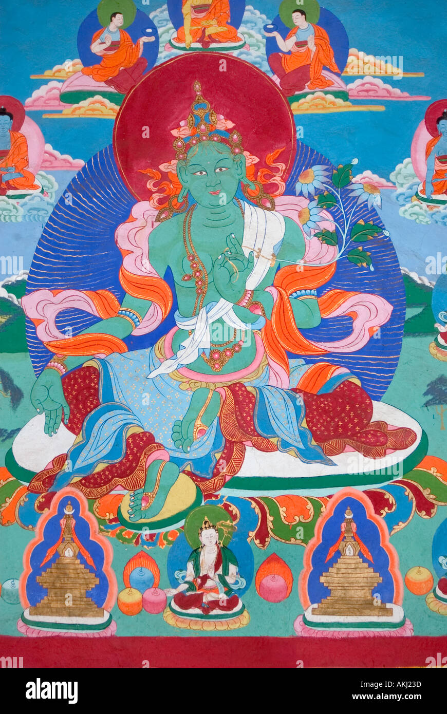 Tibetan buddhist deities mural painting hi-res stock photography and ...