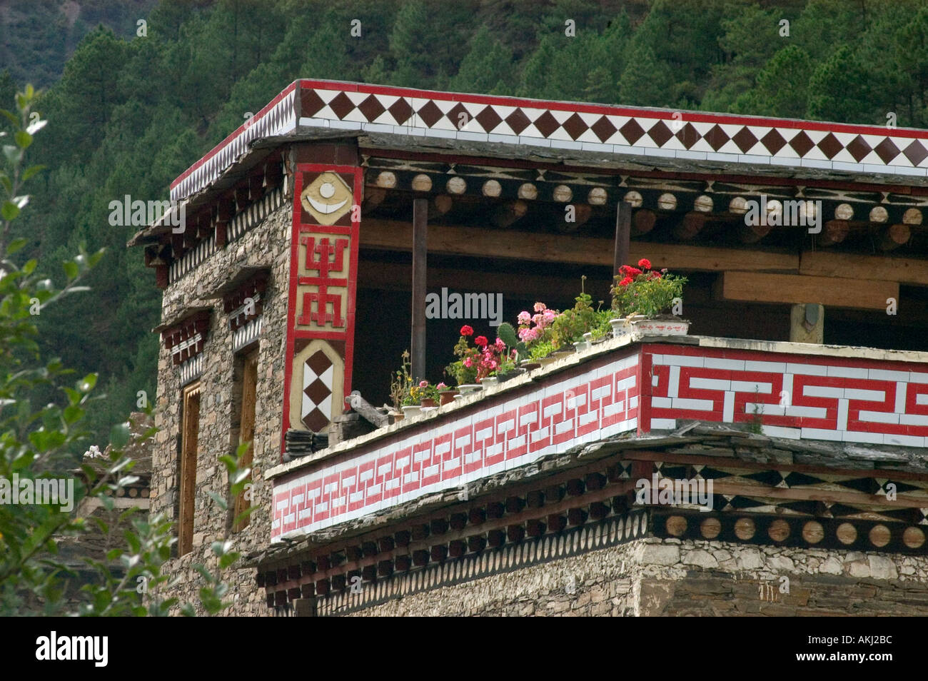 Tibetan style house in Kham vary in decoration from region to region ...