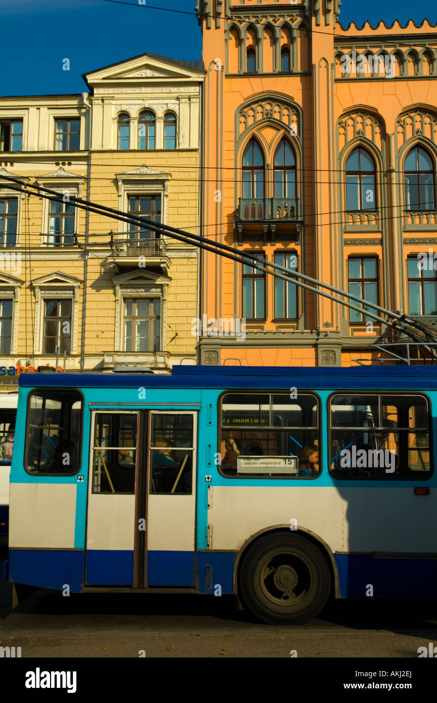 Trolleybus central Riga Latvia Europe Stock Photo - Alamy