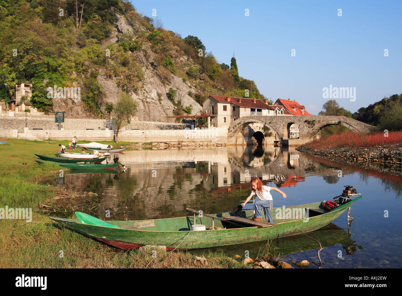 Montenegro, Central region, the lake Skadar (Skadarsko Jezero), Rijeka Crnojevica Stock Photo ...