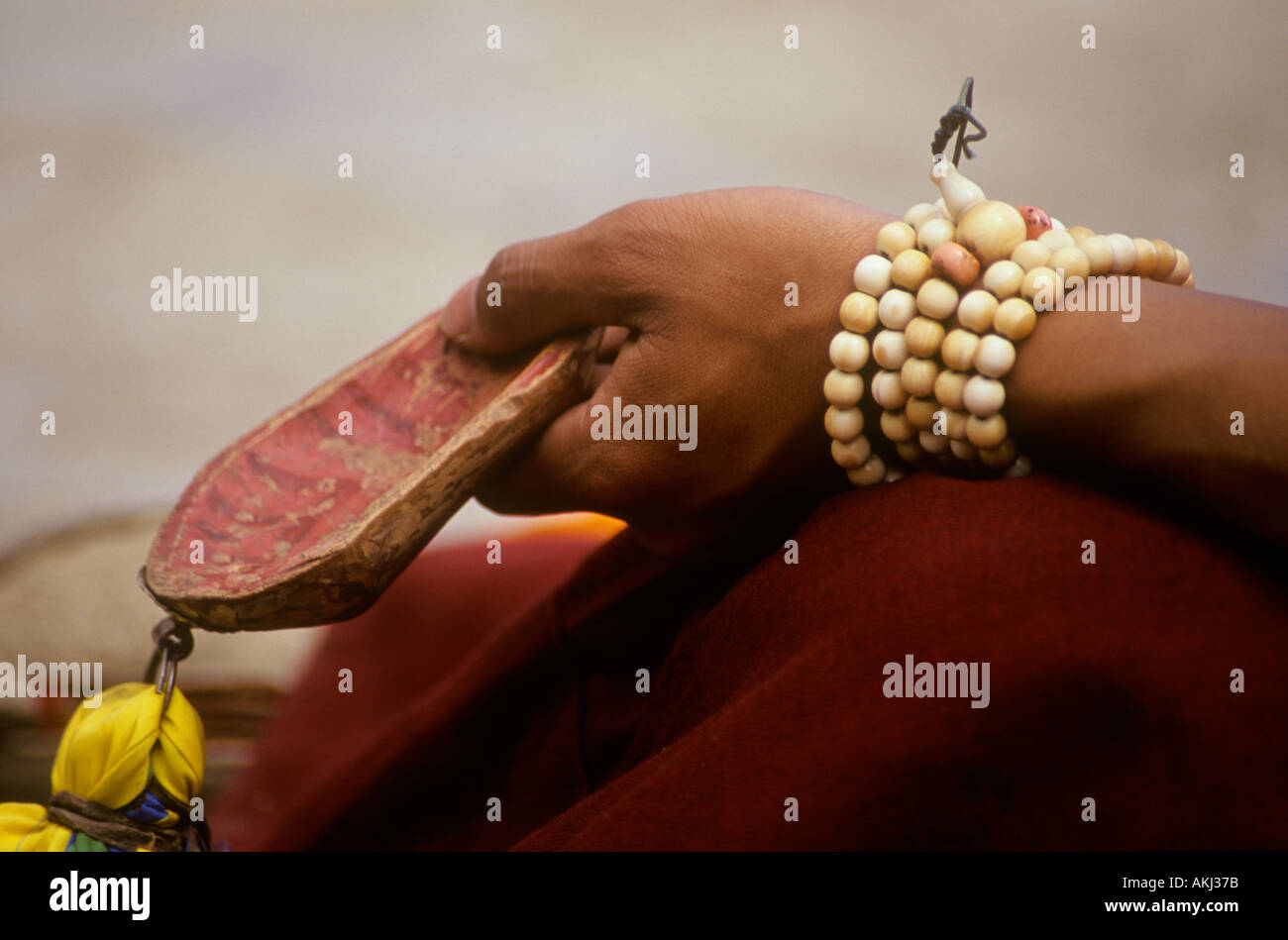 Buddhist monks hand with mala at the Monlam Chenmo Dances Katok ...