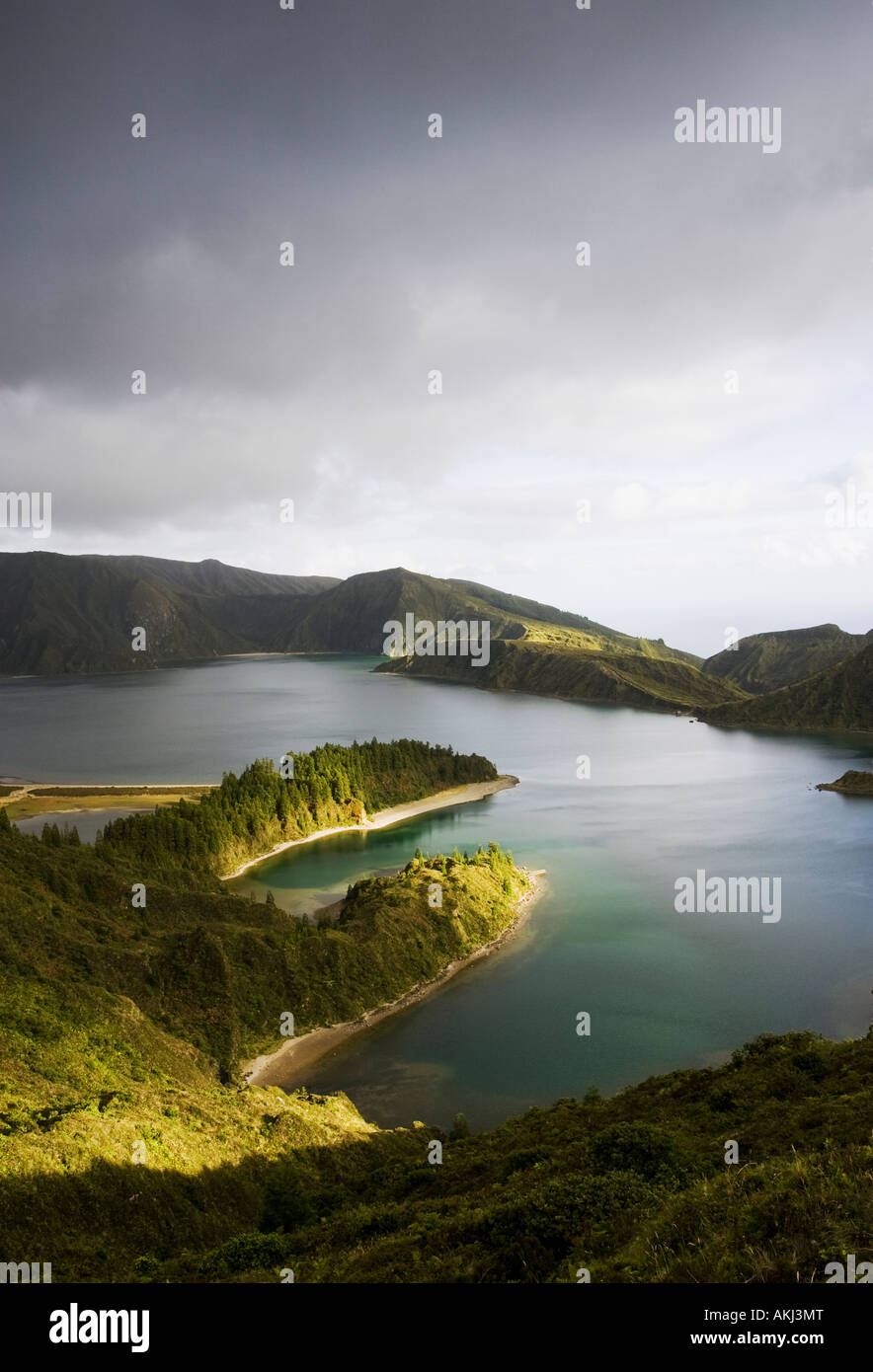 Lagoa Do Fogo (fire lake) a crater lake on the Island of Sao Miguel in ...
