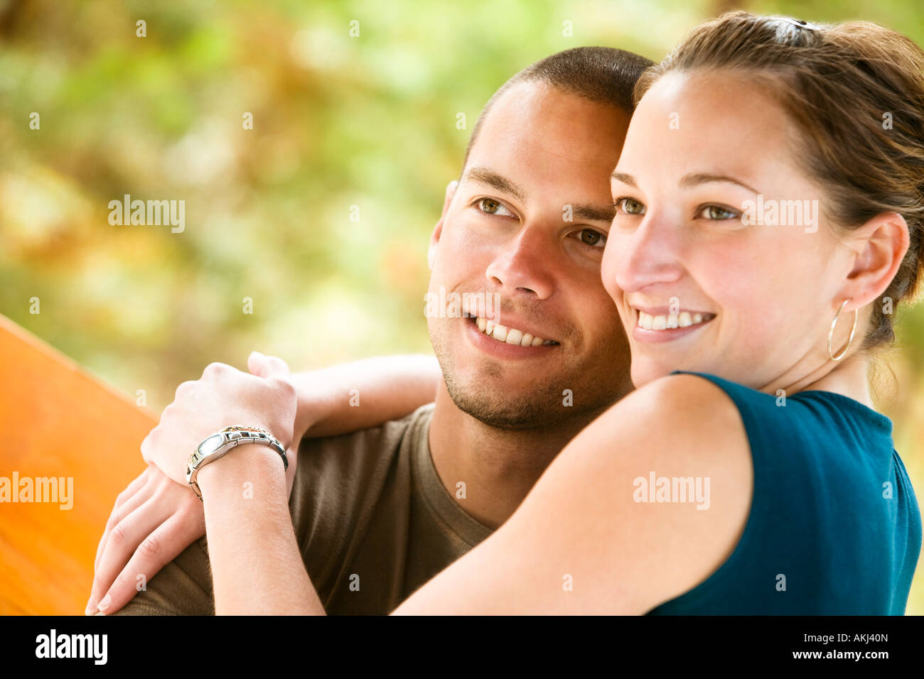 Portrait of a couple smiling Stock Photo - Alamy