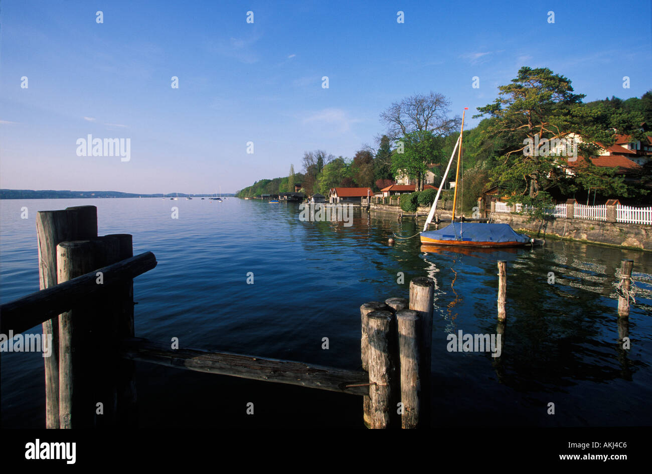 lake Starnberger See in Leoni Upper Bavaria Germany Stock Photo - Alamy