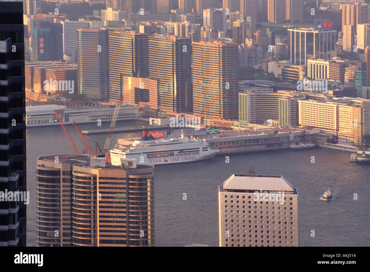 Urban area and modern buildings with high towering towers hi-res stock ...