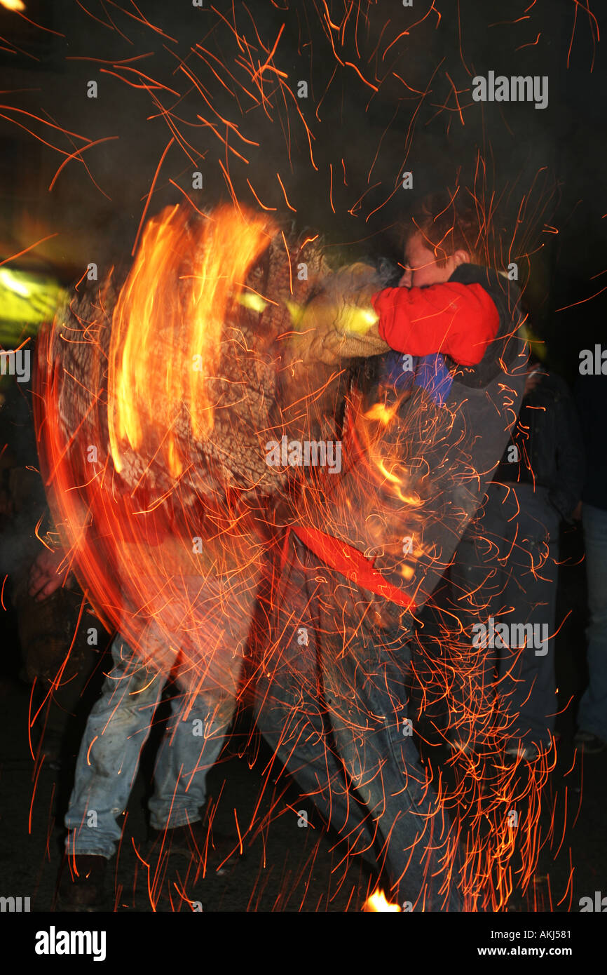 Flaming tar barrel hi-res stock photography and images - Alamy