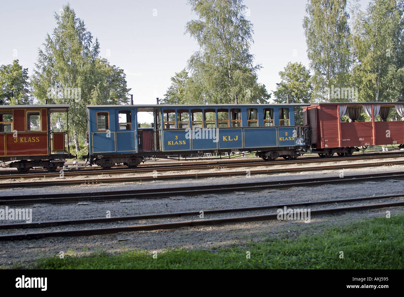 Historic engine with trailer Stock Photo - Alamy