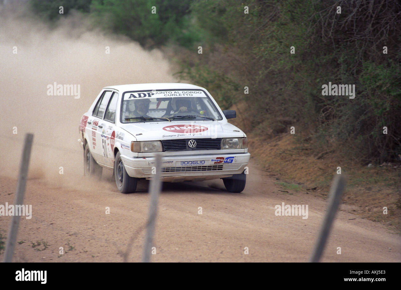 A car races during a national rally competition in Argentina Stock ...