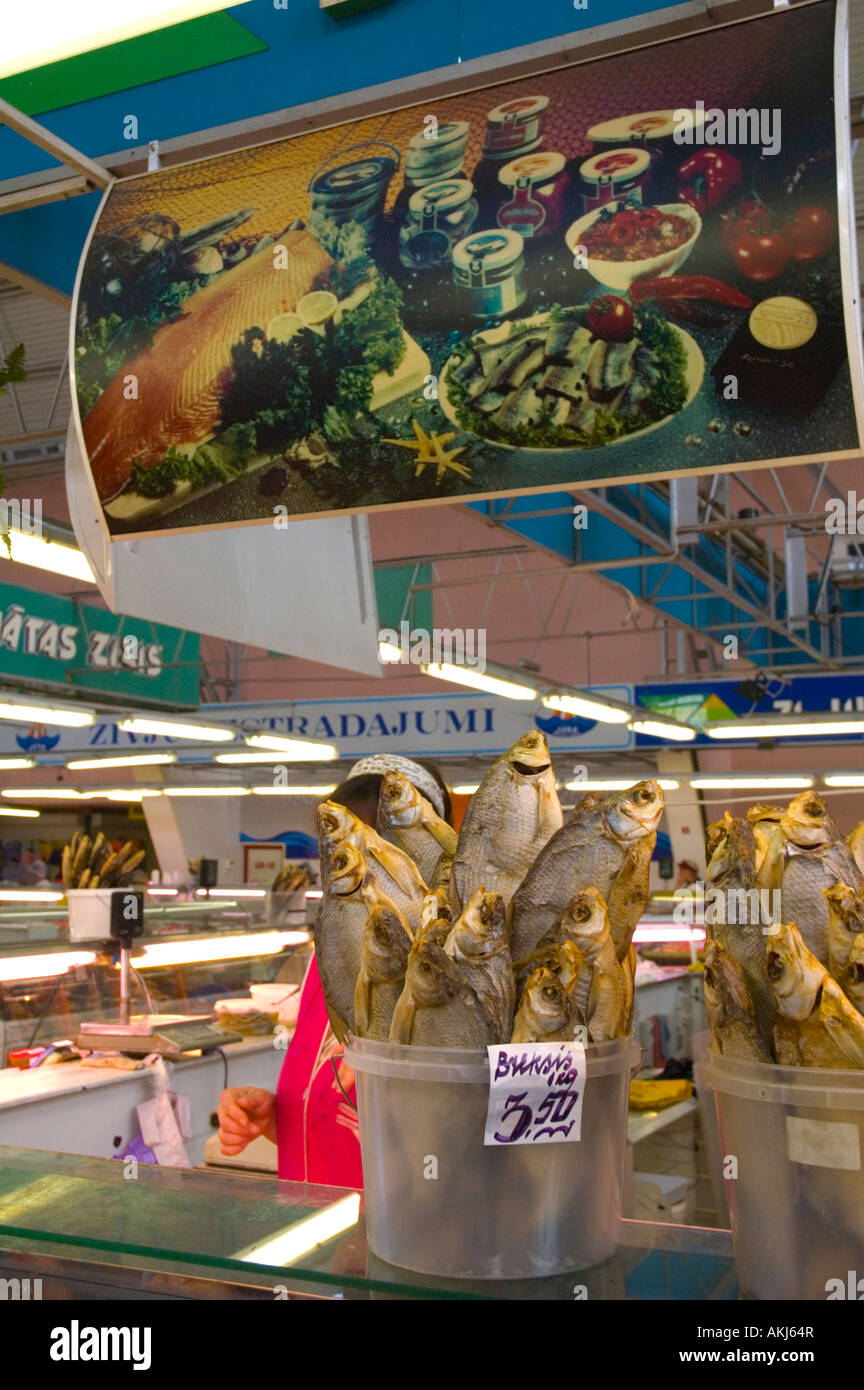 Fish stall centraltirgus indoor central market Riga Latvia EU Stock ...
