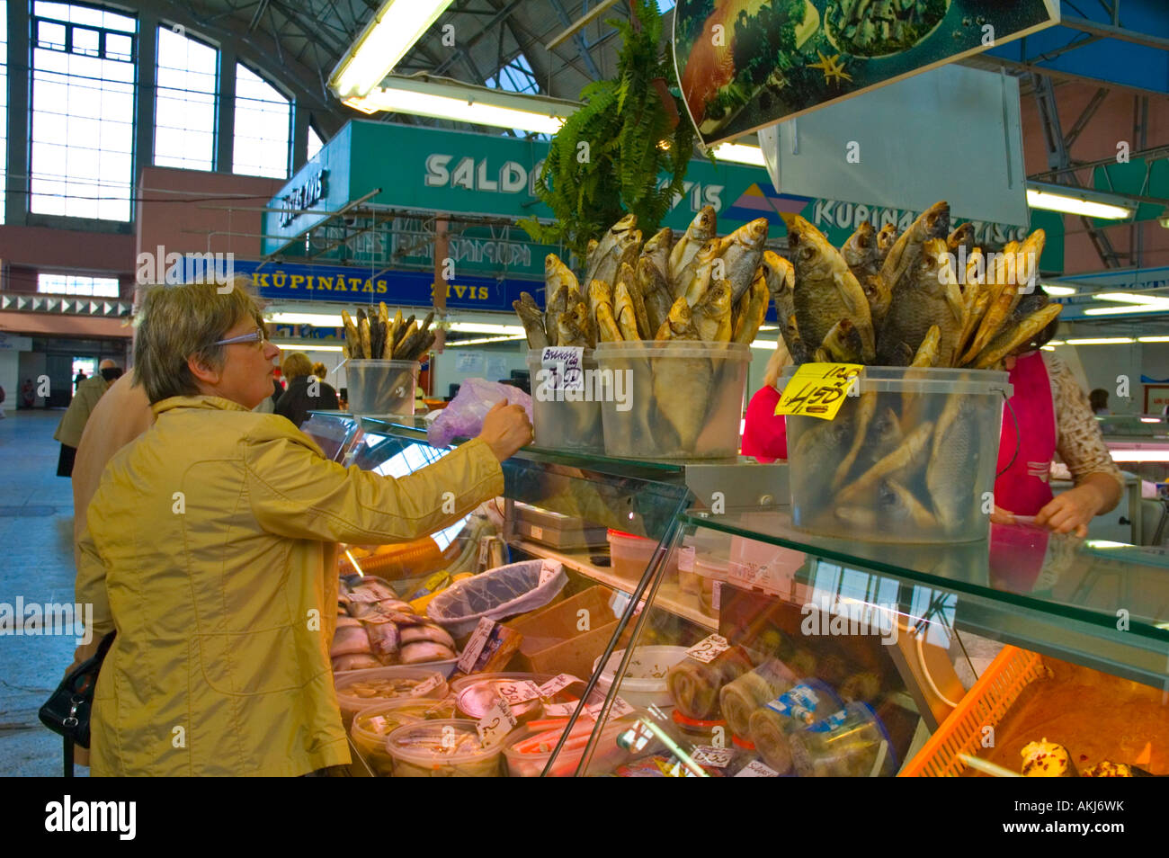 Fish shop centraltirgus indoor central market Riga Latvia EU Stock ...