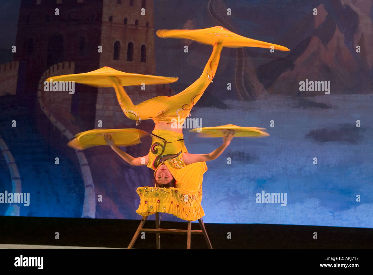 Chinese acrobats performing on stage in Beijing China Stock Photo - Alamy