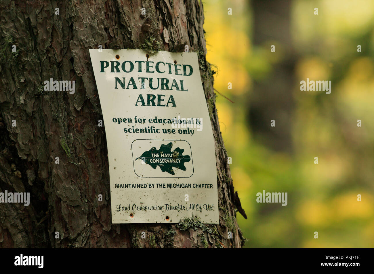 rotected Natural Area Sign McMahon Lake Forest Preserve Michigans Upper ...