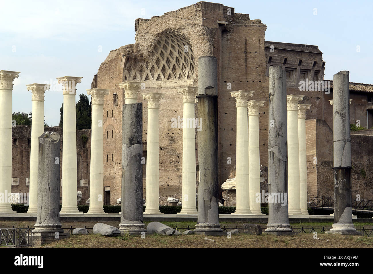 Ancient columns and recent fake columns installed for a Valentino ...