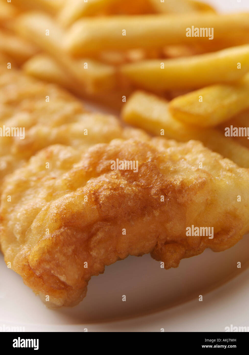 English battered cod and chips seafood editorial food Stock Photo - Alamy