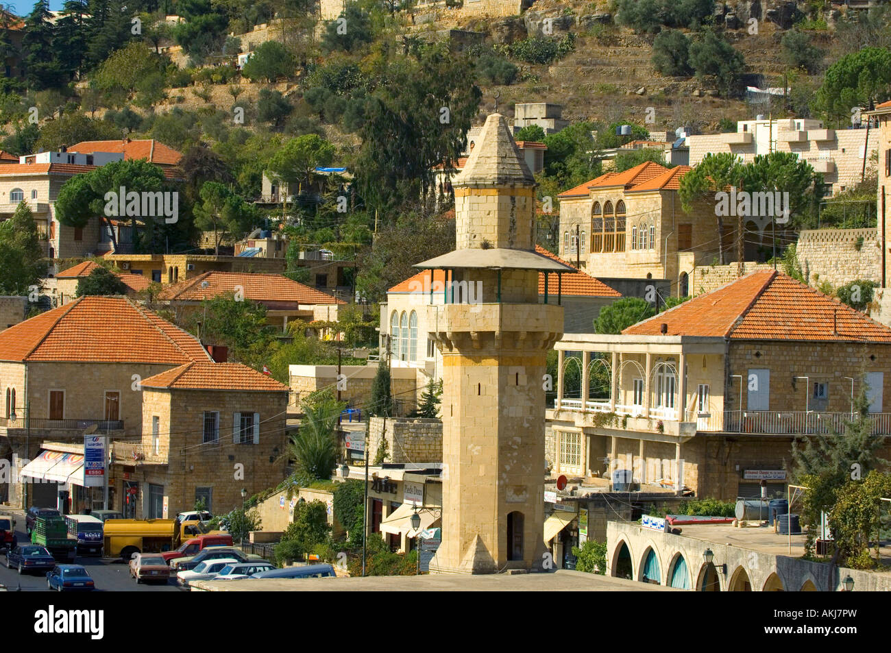 Minaret of old mosque in Deir al Qamar Lebanon Stock Photo - Alamy