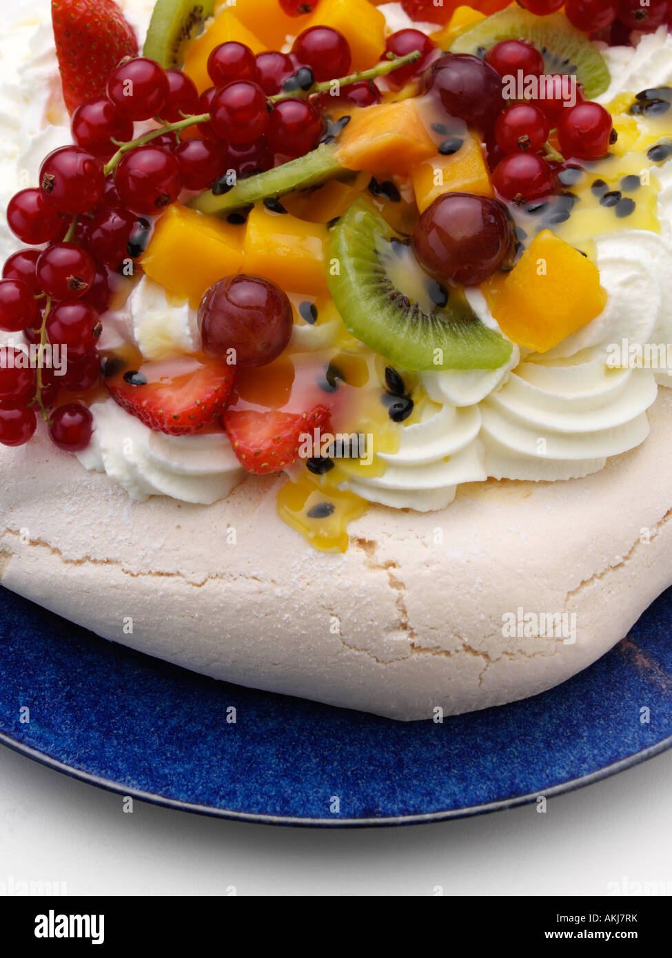 A strawberry Pavlova dessert vegetarian editorial food Stock Photo - Alamy